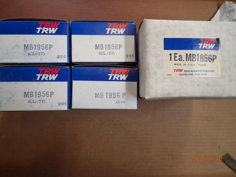 Le Roi (aka ROILine) V8 Main Bearings, H884, TH884, NORS Std. Size, TRW ...