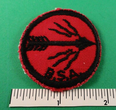 LATE 1950s ERA BSA RED TWILL Gum Back Patrol Patch - BLAZING ARROW | eBay