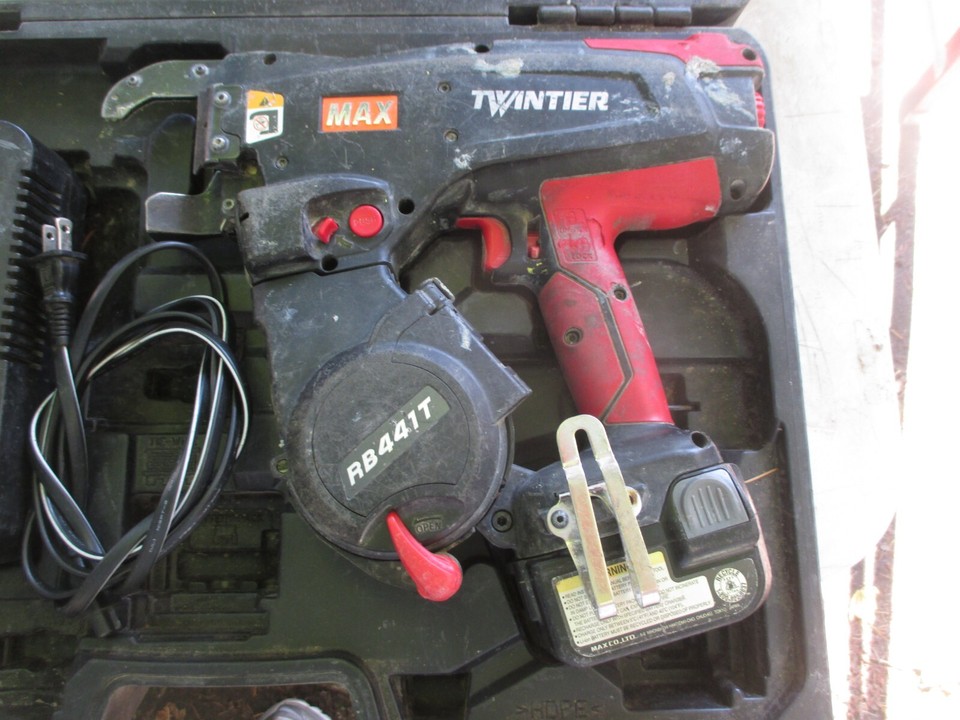 MAX RB441T TwinTier Cordless Rebar Tie Wire Machine w 3.0 battery ...