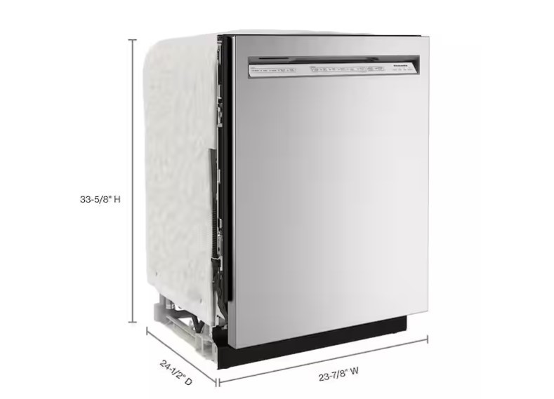 KitchenAid 24" Full Console 12 Place Setting Capacity Dishwasher ...