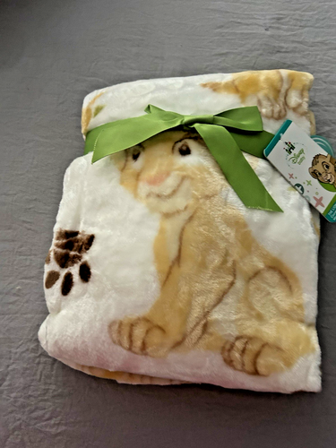 Disney Lion King Simba Nala Plush Baby Blanket Sun Paw Print New with ...