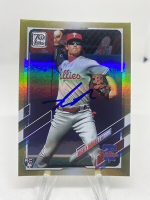 Mickey Moniak Signed Autograph 2021 Topps Series 2 #457 Gold Rookie ...