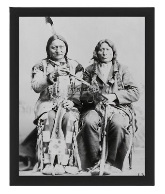 CHIEF SITTING BULL AND HIS NEPHEW ONE BULL NATIVE AMERICANS 8X10 FRAMED ...