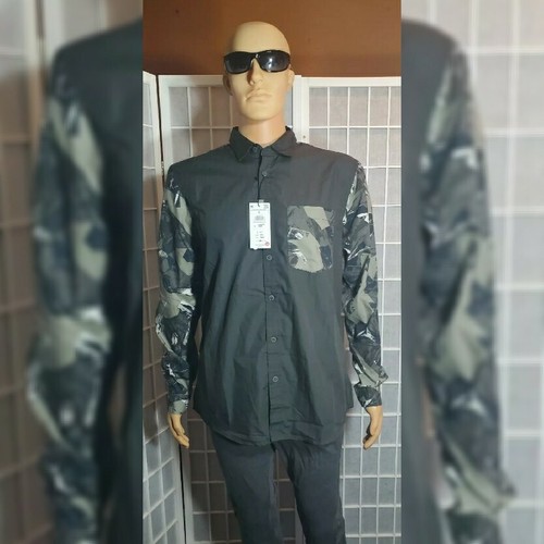 RESERVED CAMO STYLE SHIRT MEN'S GREEN LONG SLEEVE SIZE L REGULAR FIT ...