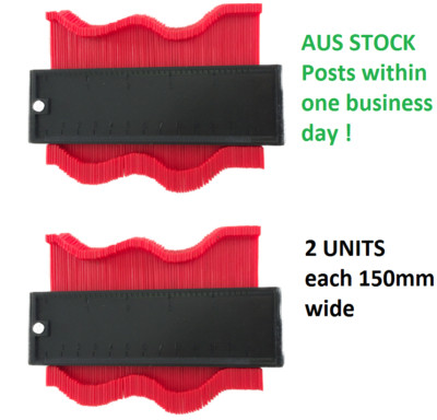 2 x FULLER Contour Guage Profile Shape Measure Template Laminate Tool ...