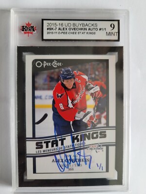 Alexander Ovechkin 2015-16 Buyback AUTO 10-11 Stats King Hockey Card #1 ...