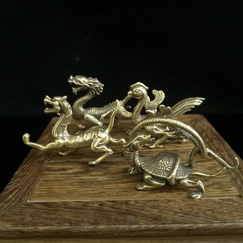 Four Chinese Mythical Beasts Qinglong White Tiger Suzaku Xuanwu Pure ...