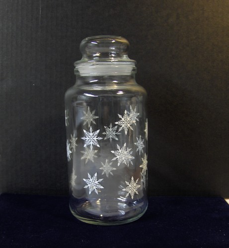 Glass Snowflake Candy Container w Lid. | eBay
