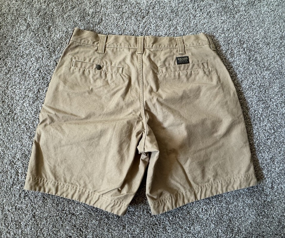 Filson Dry Tin Shorts Surplus Tan Khaki Shorts Cotton Size 34 | eBay