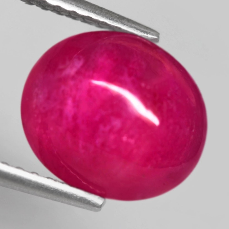 4.32Ct. Natural Gemstone Ruby Pinkish Red Oval Cabochon Mozambique ...