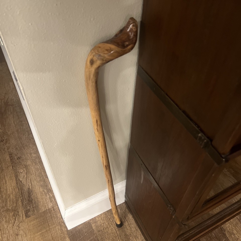 Vintage Natural Wood Walkway Stick Cane 35- 36”Hardwood Hickory | eBay
