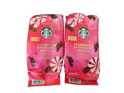 Starbucks Peppermint Mocha Flavored Ground Coffee 2 Pkgs 11 Oz Each ...