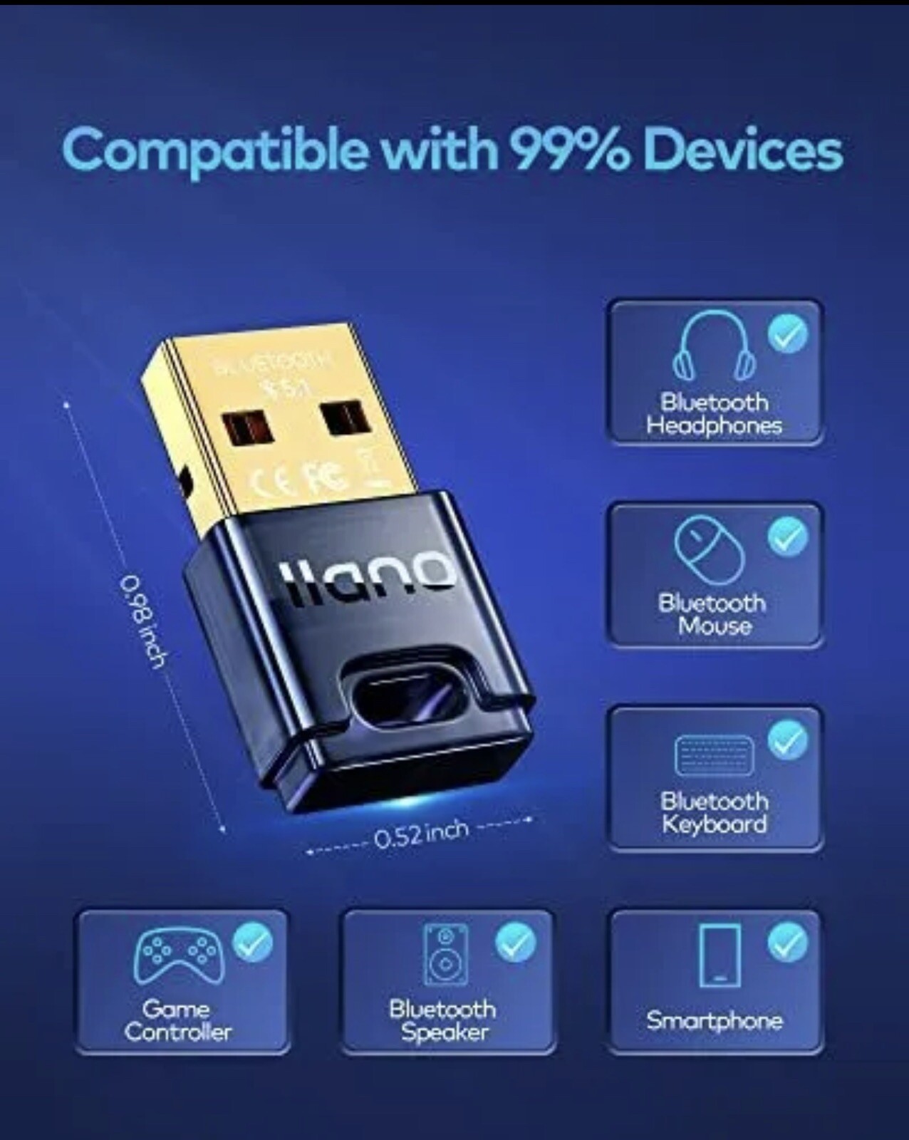 llano USB Bluetooth Adapter for PC 5.1, [Windows 11/10/8.1 Driver-Free ...