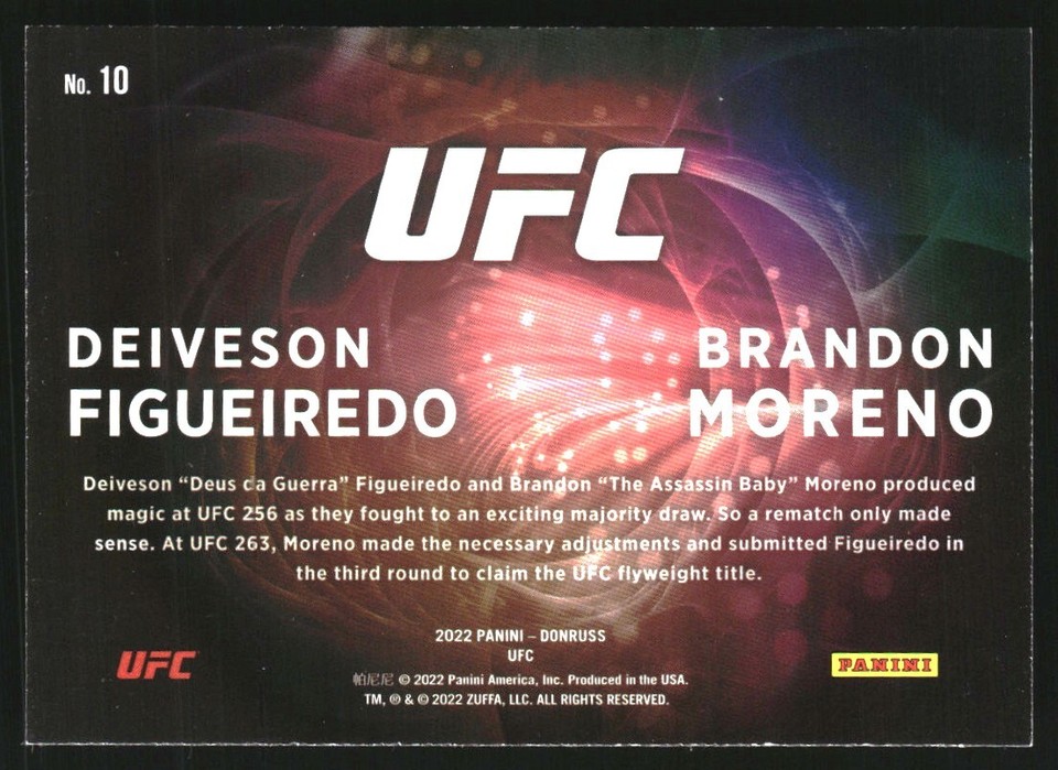 2022 Donruss UFC Duos Press Proof Pink #10 Brandon Moreno/Deiveson ...