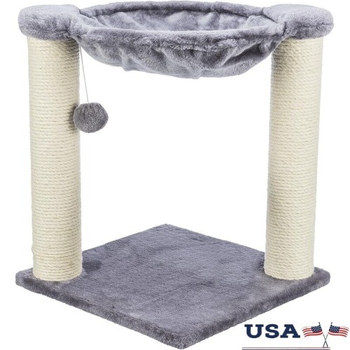 Cat Scratching Post W/ Sisal Rope Cozy Hammock Dangling Toy Indoor Use ...