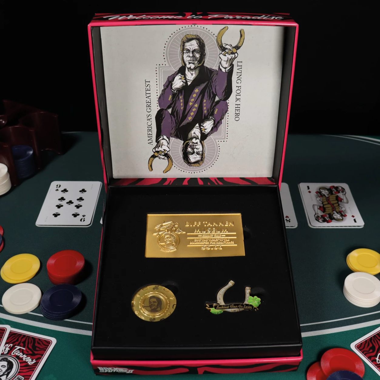 Back to the Future 24K Gold Plated Biff's Pleasure Paradise Casino Souvenir Set | eBay UK