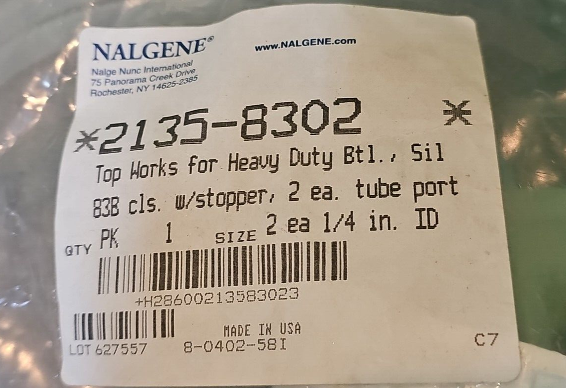 Thermo Scientific Nalgene Quick Filling/Venting CARBOY Closure 83B, 2 ...