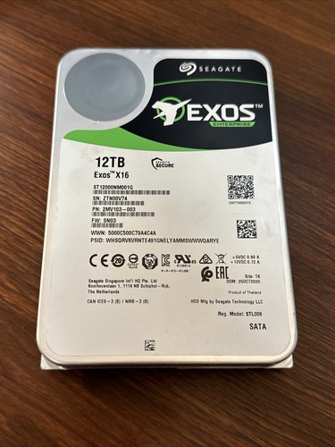 Seagate Exos X16 ST12000NM001G 12TB 512E SATA 6Gb/s 3.5" Enterprise ...
