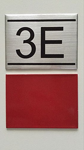 APARTMENT NUMBER SIGN -3E -BRUSHED ALUMINUM (2.25X3)-REF24-1027 | eBay