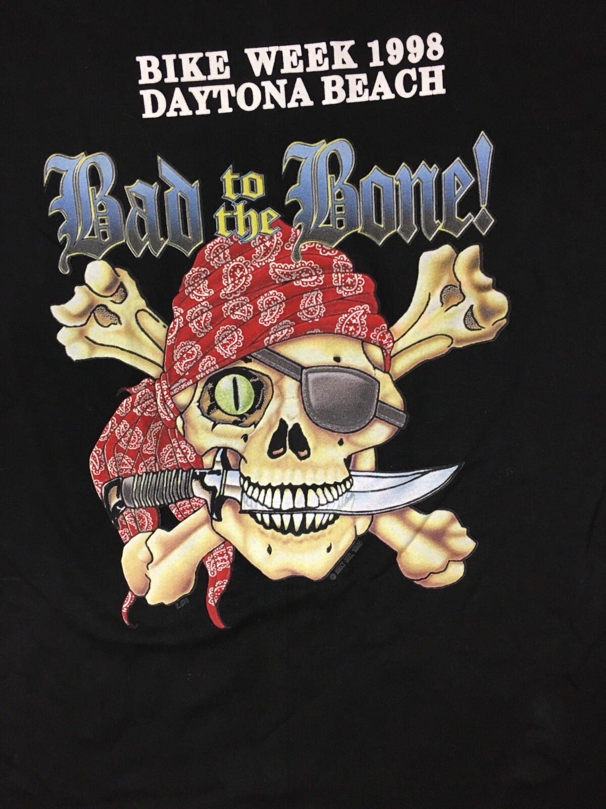 VINTAGE 1998 Bike Week Daytona Beach “Bad To The Bone” T-Shirt USA Made ...