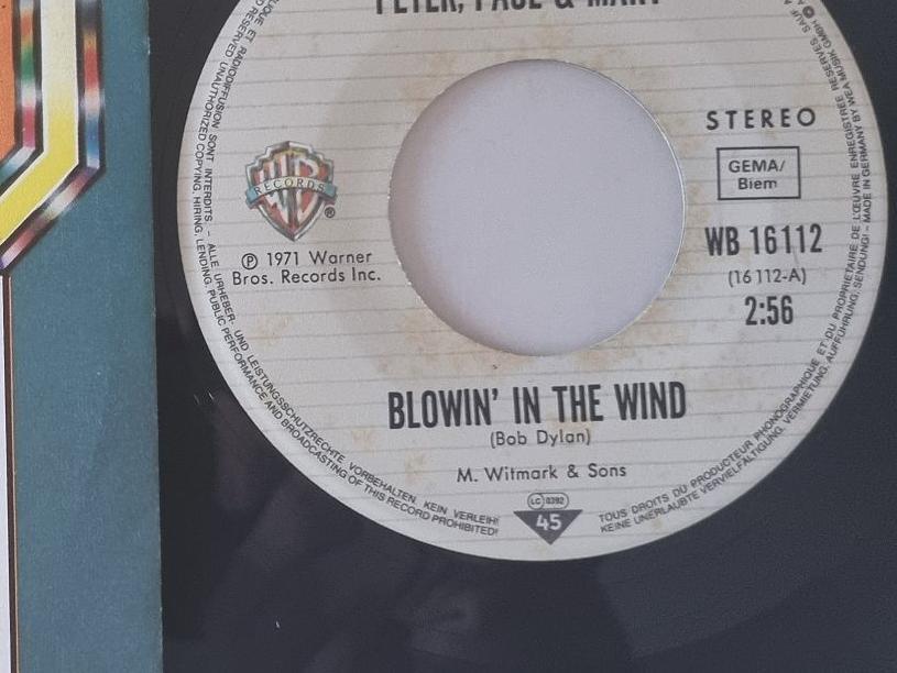 Peter, Paul & Mary - Blowin' In The Wind / Puff (The Magic Dragon) 7 ...