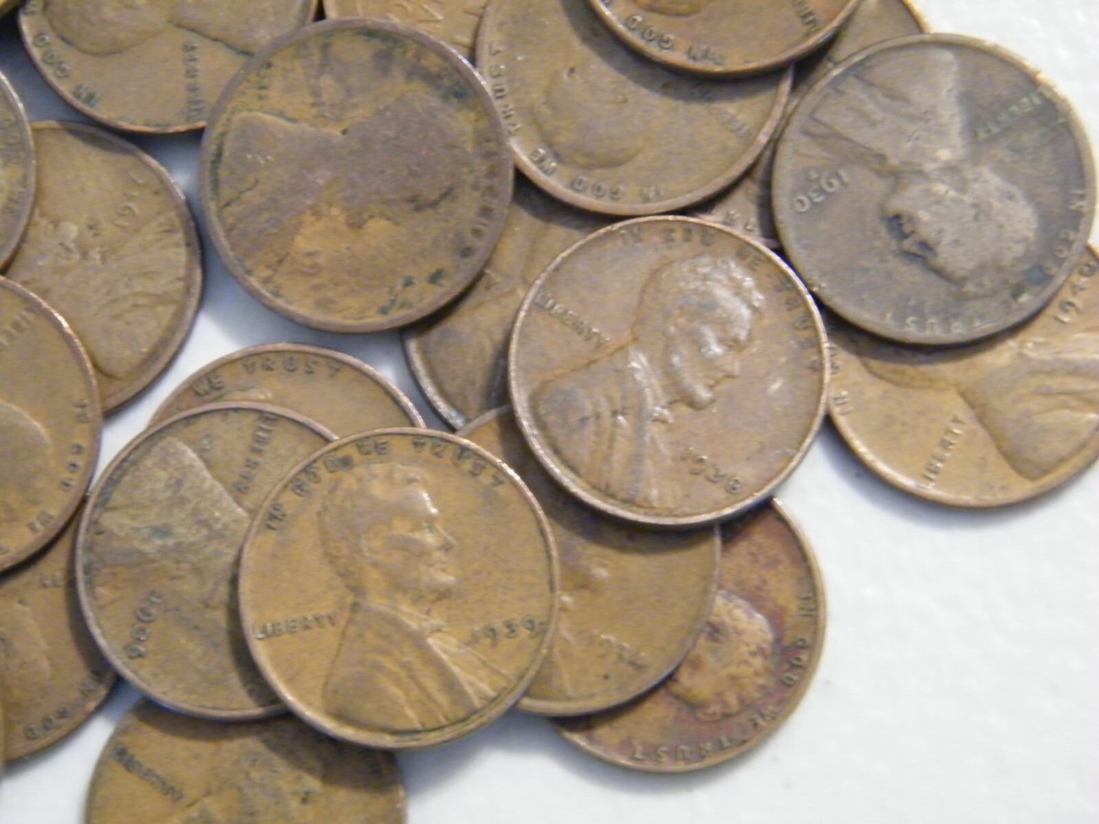 20 Different Lincoln Wheat Penny 1909~1940 PDS old pennies Total 50 ...