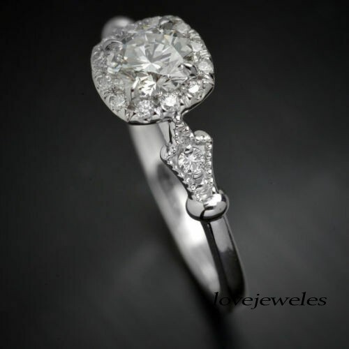 925 Silver 2.95CT Round Cut Lab-Created Diamond Vintage Halo Engagement ...