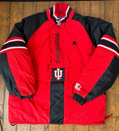 STARTER Indiana Pullover Jacket Puffer Men’s L Vintage 90s IU Hoosiers ...