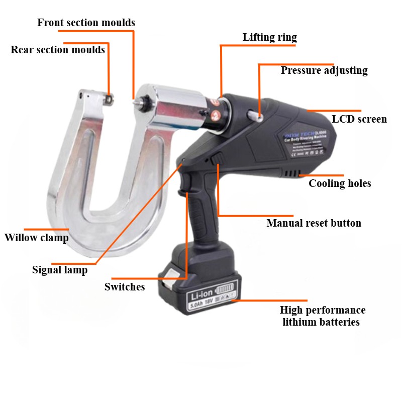 Aluminum Car Body Collision Repair Self Piercing Rivet Machine Riveting ...