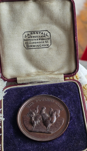 Founded 1877 Poultry Club Bronze award medal, blank no engraving rare ...