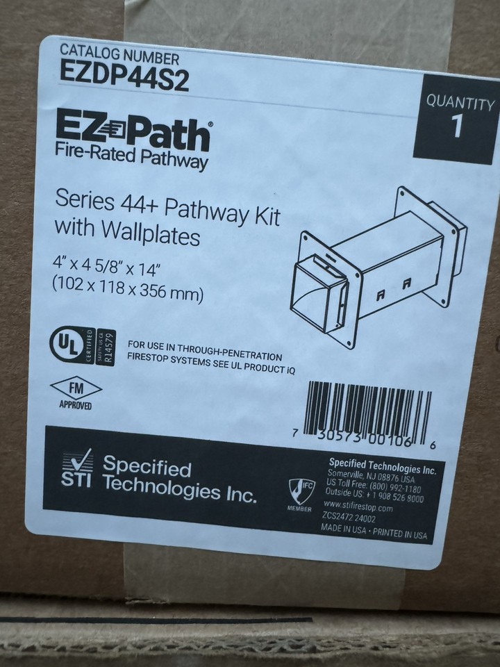 EZ PATH FIRE RATED PATHWAY FIRESTOP EZD44S2 | eBay