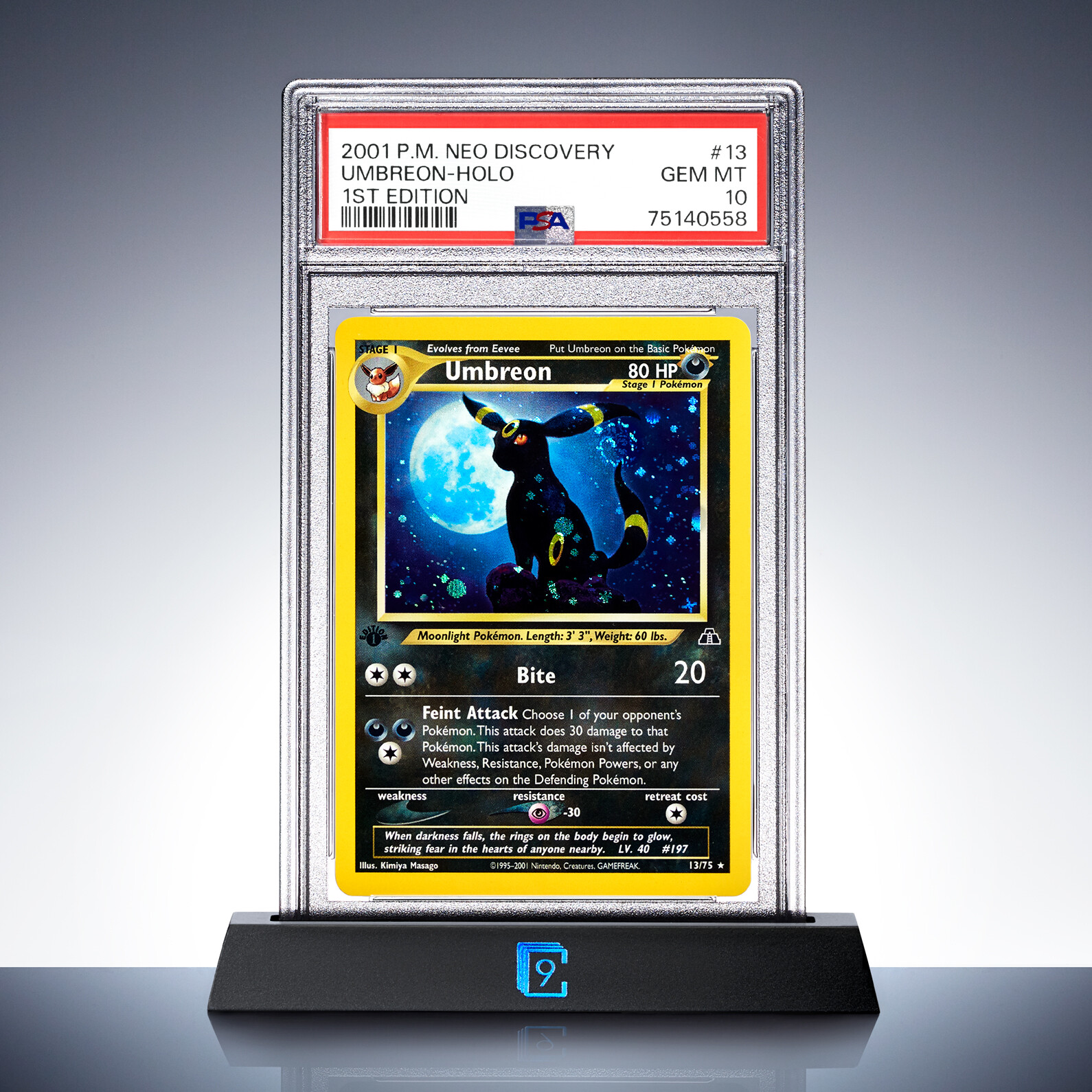 For Display - PSA 10 Umbreon Neo Discovery 1st Ed. Perfect Swirl 13/75 ...