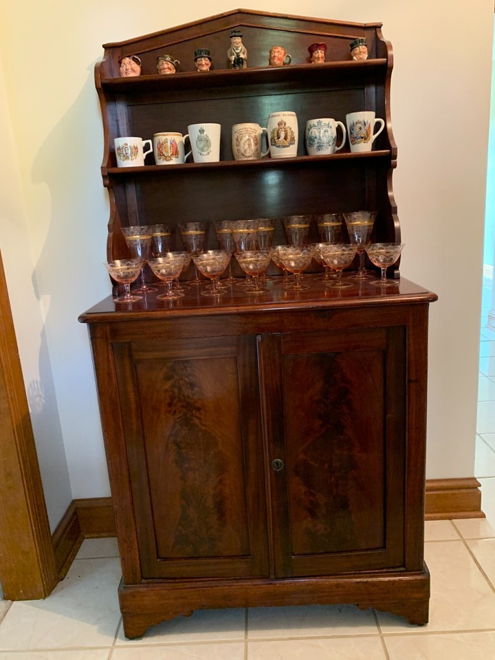 Vintage Stemware Pink Depression Glass w/ Gold Trim 10 wine, 11 ...