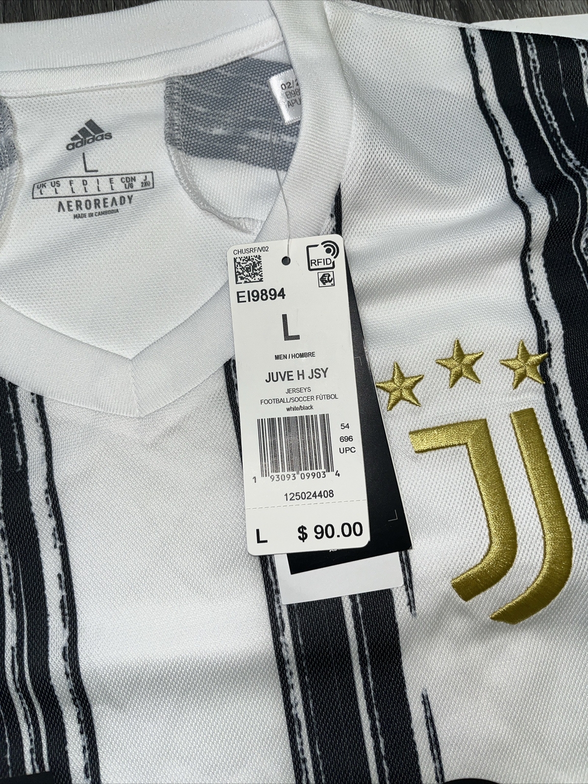 Adidas Men's 20/21 Juventus Home Stadium Soccer Jersey Size XS EI9894 ...