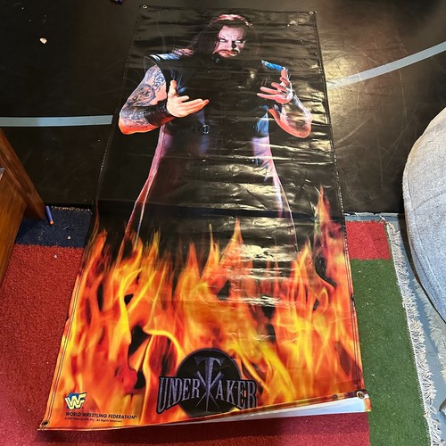 1997 Undertaker Banner WWE WWF Vinyl Titan Sports Used Rare | eBay