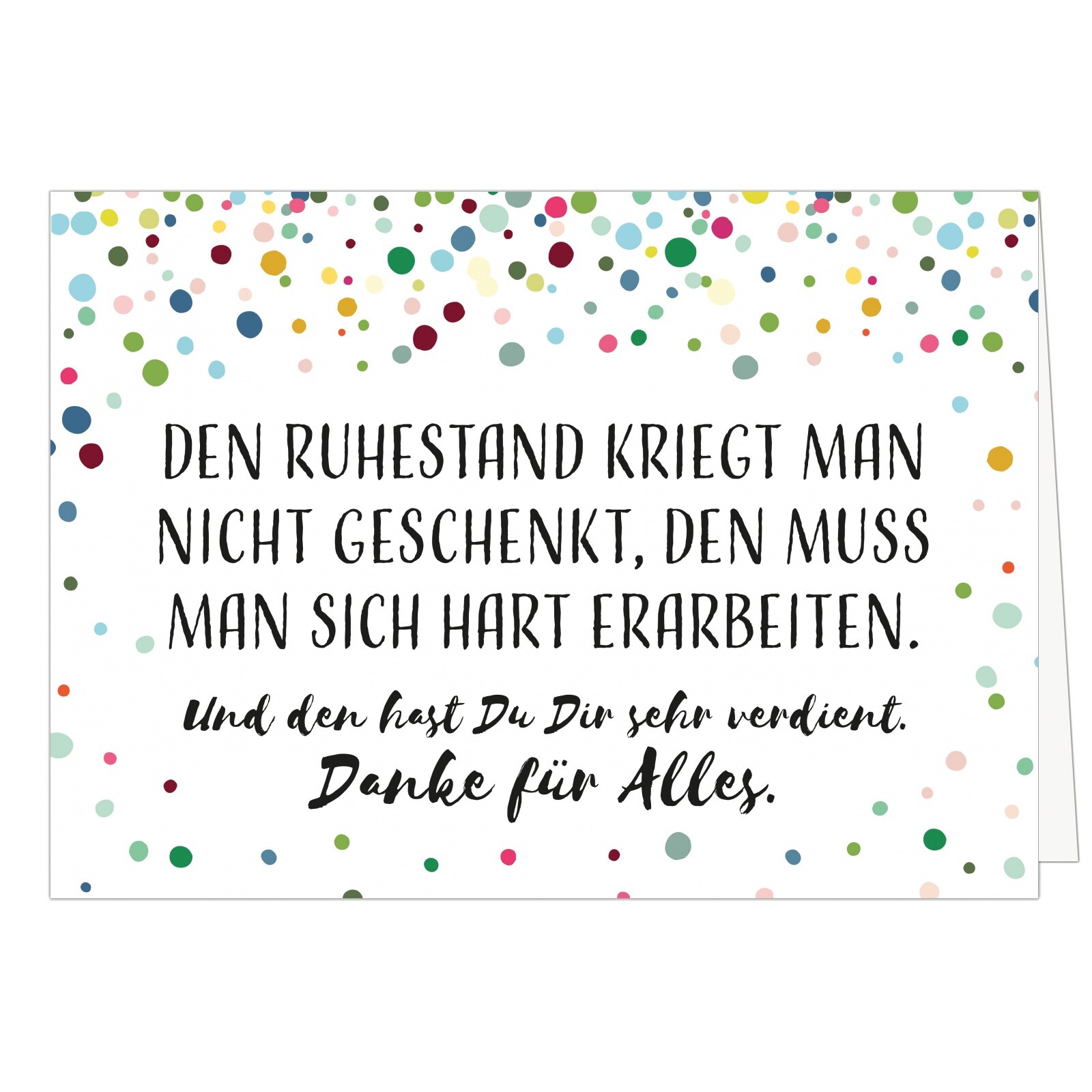 Große Abschiedskarte mit Umschlag zur Rente, Pension,