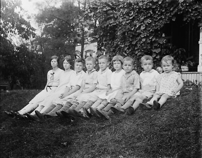 Black and White Photo Family of Nine Siblings 8x10 Reprint A-16 | eBay