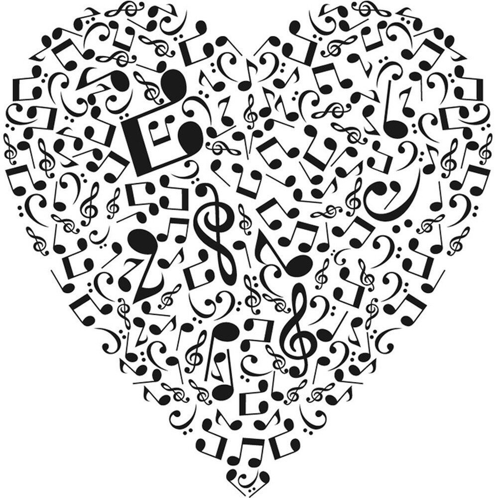 Heart Shaped Music Note Tattoo