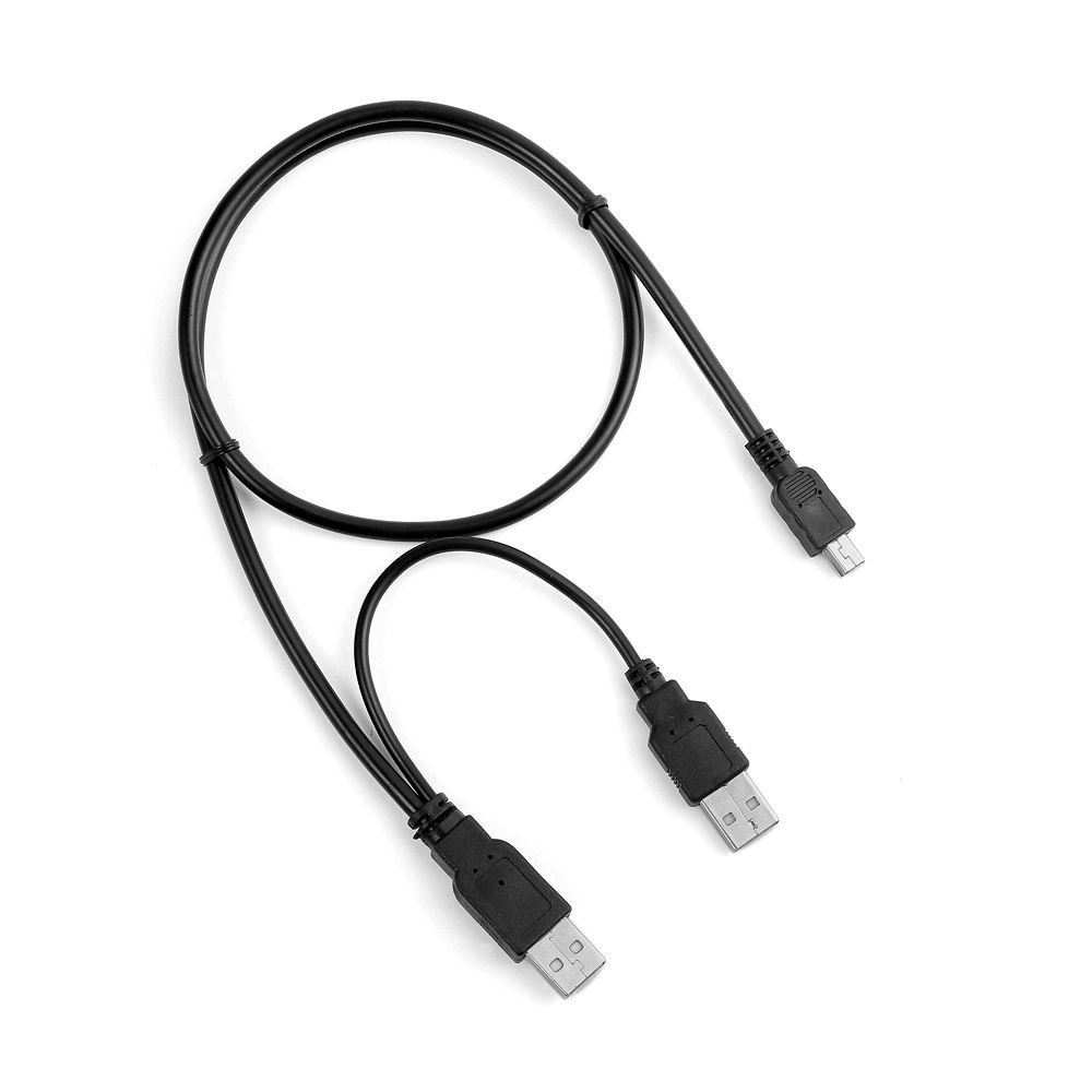 Mini USB 2.0 Dual Power Y Cable Lead for Portable External Hard Drive ...