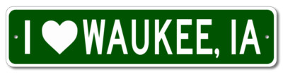 I Love Waukee, Iowa Metal Wall Decor City Limit Sign - Aluminum | eBay