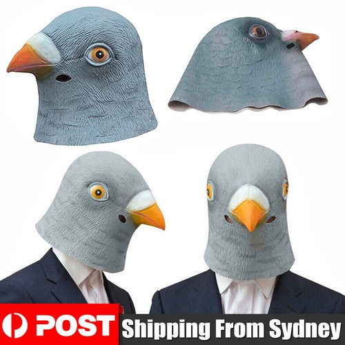 Pigeon Head Mask Creepy Animal Halloween Costume Theater Prop Latex ...