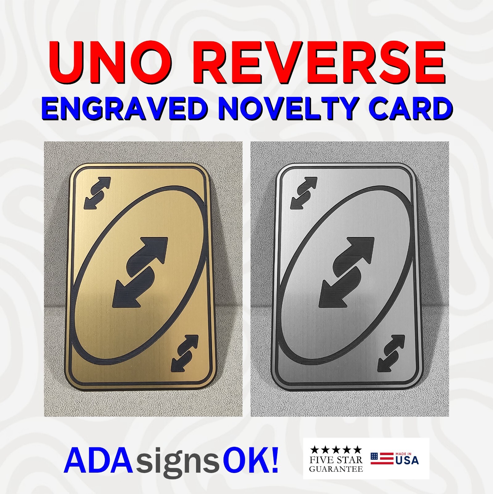 Engraved UNO Reverse Card - Fits in Wallet! 2.125" x 3.5" - 1/16" | eBay