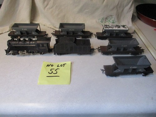 HO scale Fleischmann 2-6-0 loco and american type tender and 5 hoppers ...