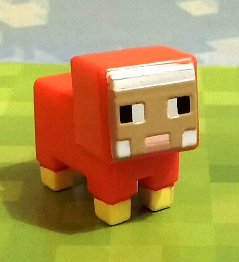NEW IN SEALED BOX DYED SHEEP (RED) MINI-FIGURE MINECRAFT GRASS SERIES 1 ...