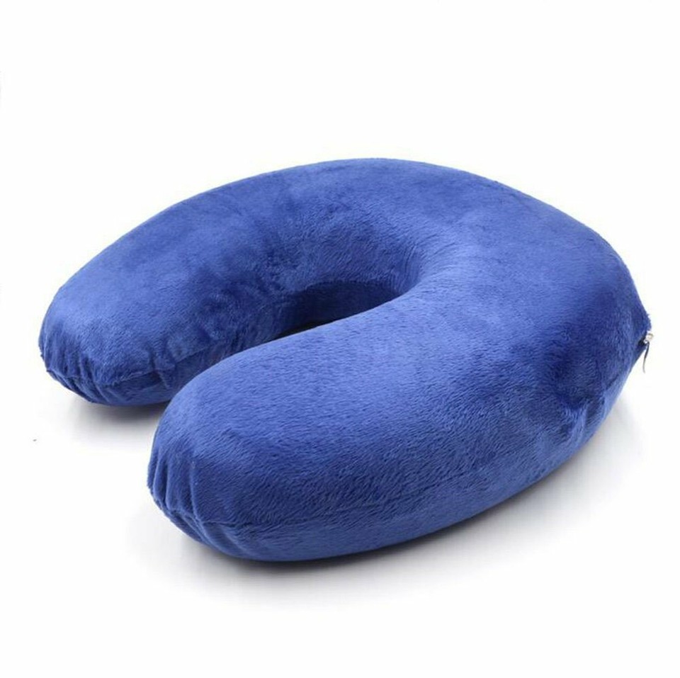 U Memory Foam Neck Support Pillow Cushion for Travelling Travel ...