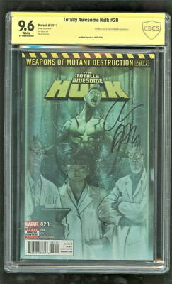 CBCS 9.6 TOTALLY AWERSOME HULK #20 MARVEL COMICS 2017 SIGNED BY GREG ...
