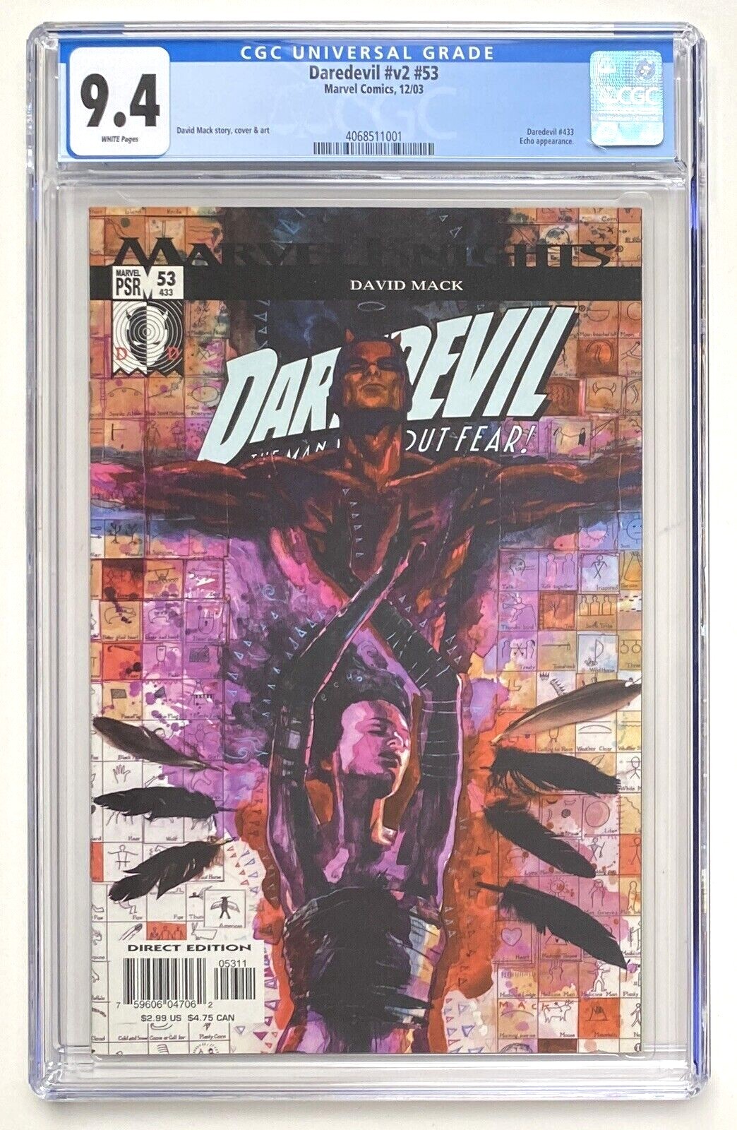 Daredevil 53 CGC 9.4 Origin of Echo David Mack Cover NM Marvel 2003 | eBay