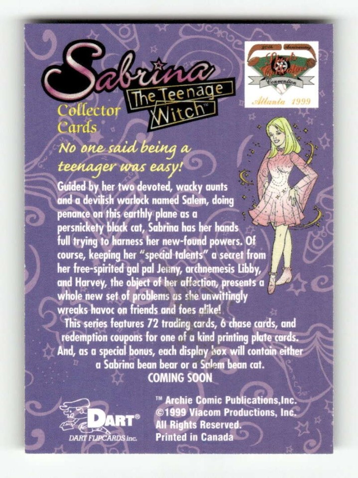 1999 Dart Sabrina the Witch Promo Melissa Joan Hart signed autograph ...