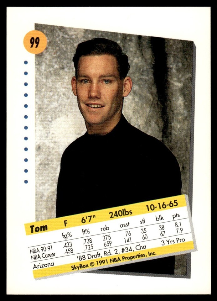 1991-92 SkyBox Tom Tolbert Golden State Warriors #99 | eBay