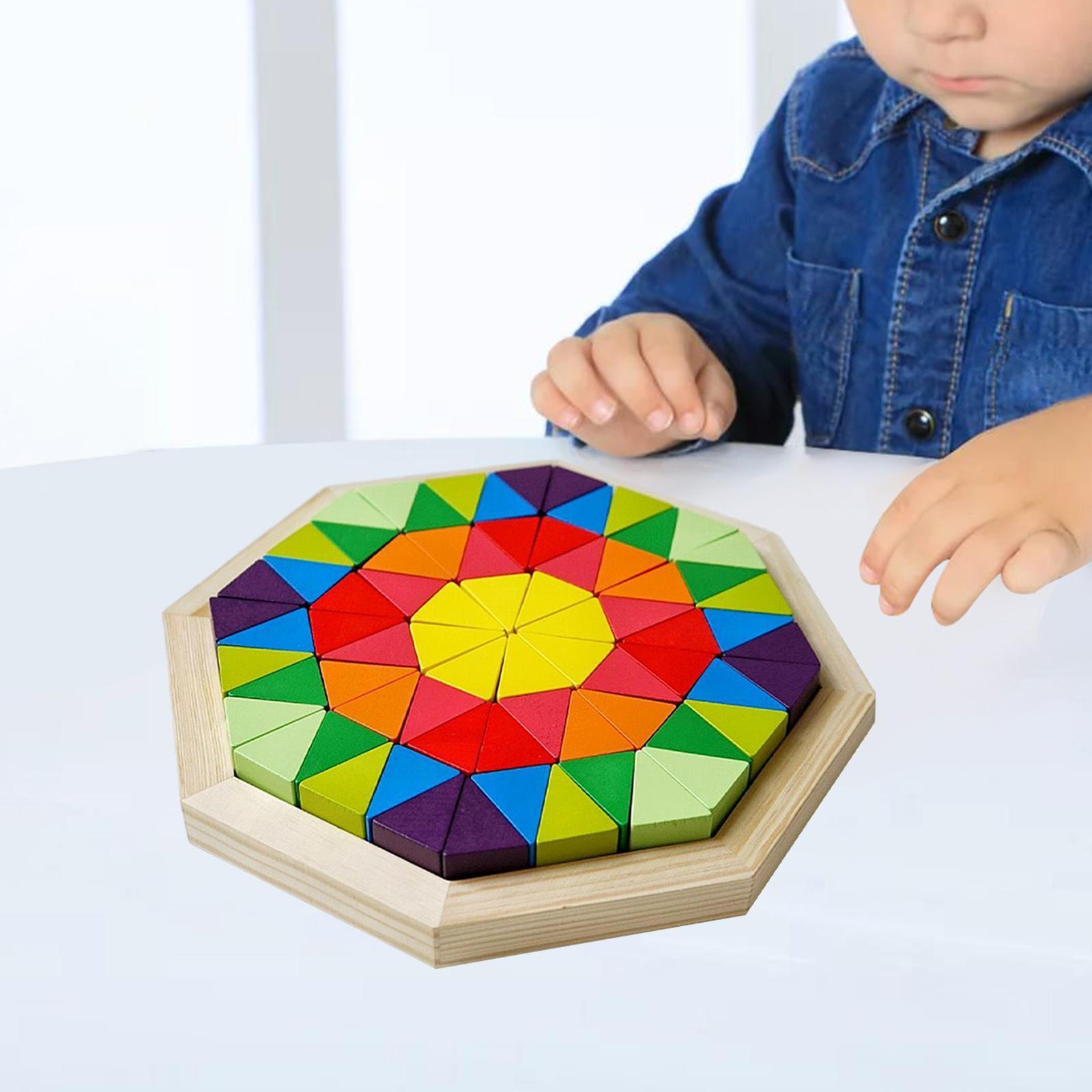 Wooden Blocks Puzzle Shape Pattern Block for Kindergarten Spatial ...